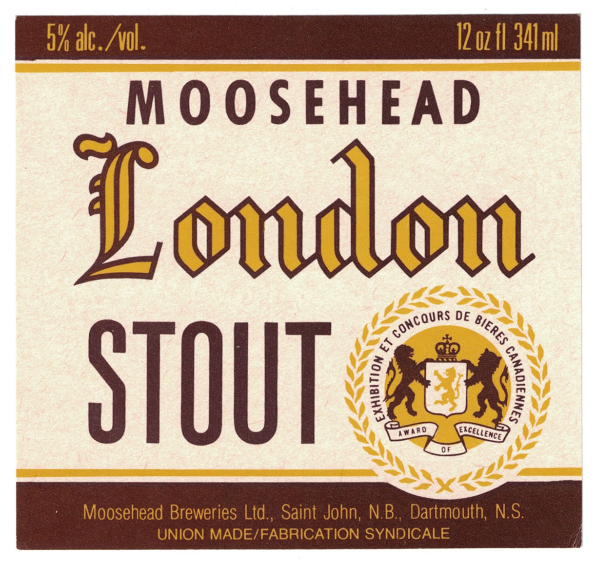 Moosehead London Stout Label