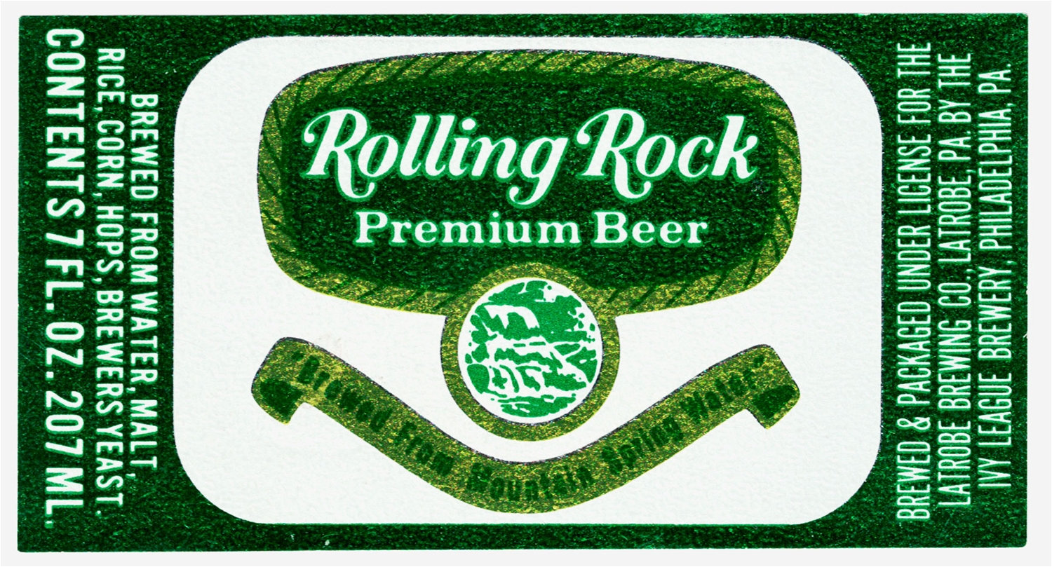 Rolling Rock Premium Beer Label