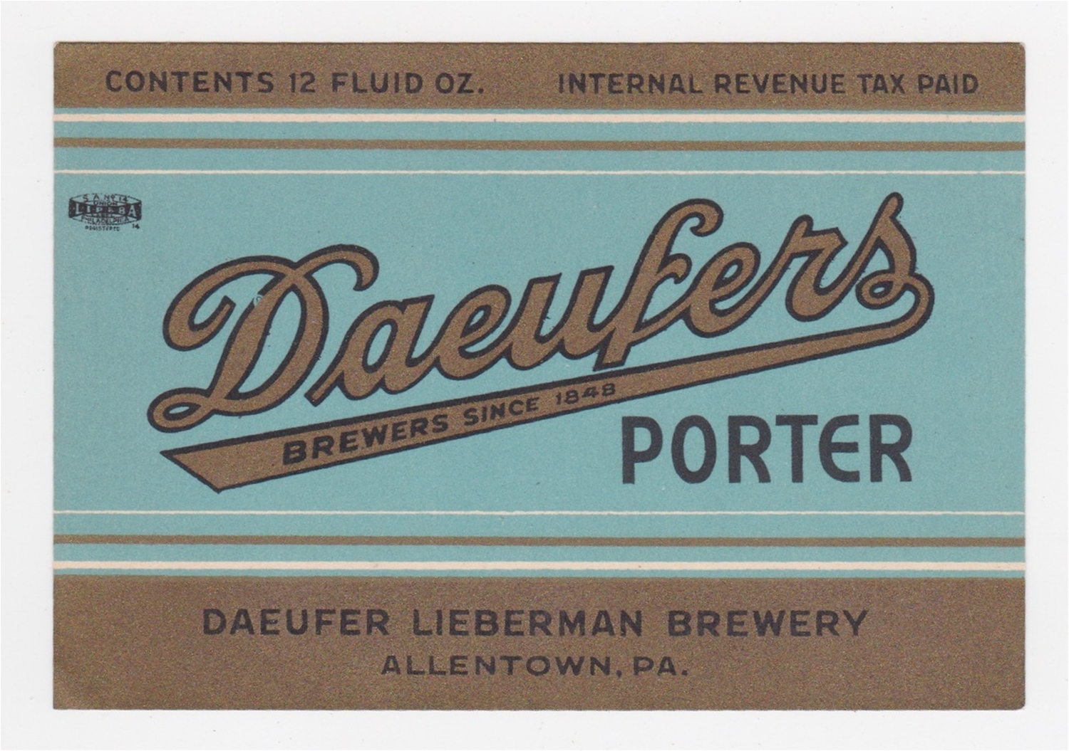 Daeufers Porter IRTP Beer Label