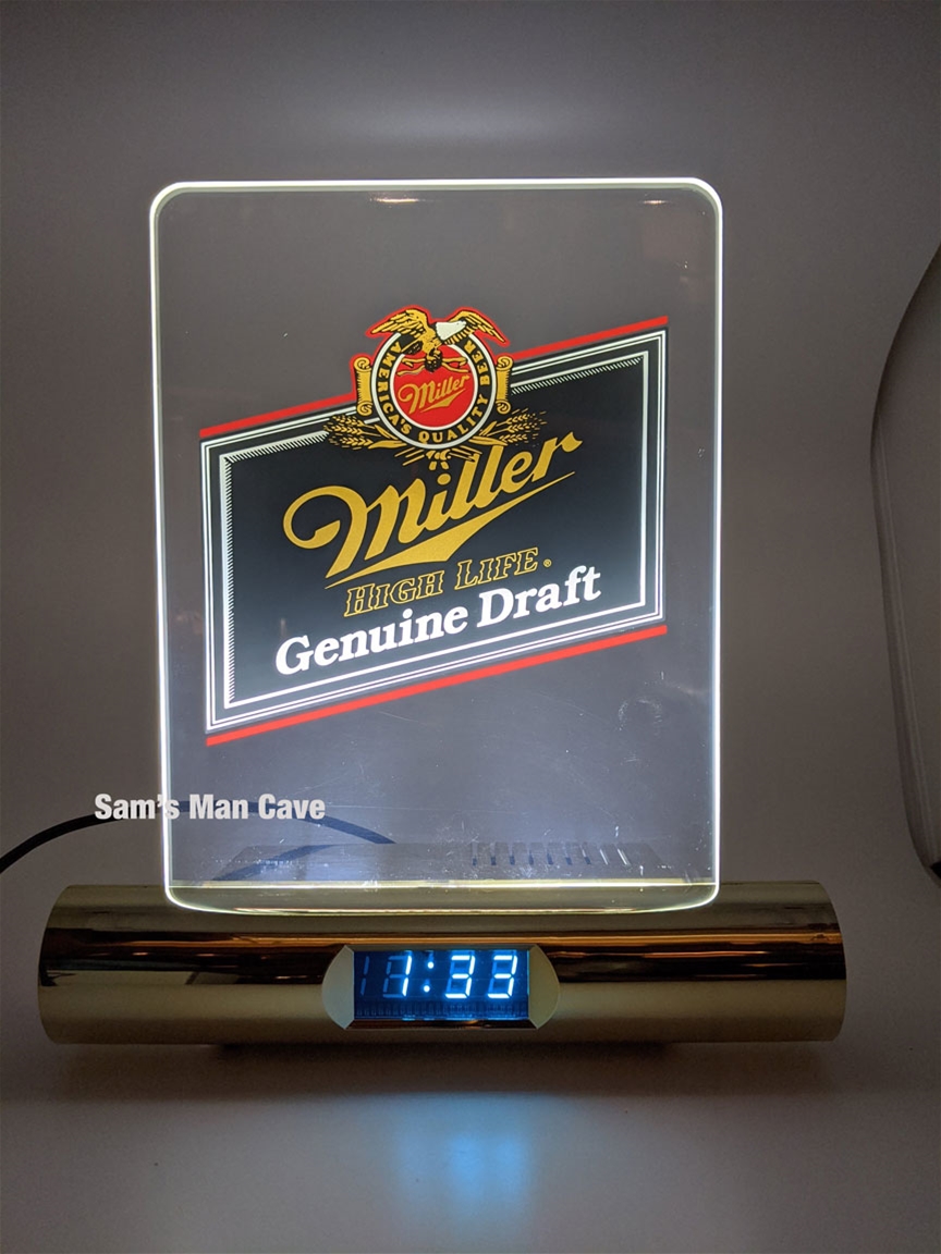 Miller High Life Genuine Draft Edge Light Clock