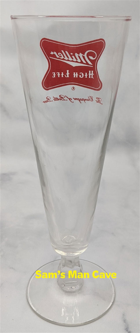 Miller High Life Footed Pilsner Glass