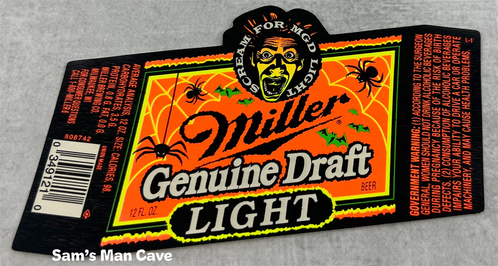 Miller Genuine Draft Light Scream for MGD Light Label