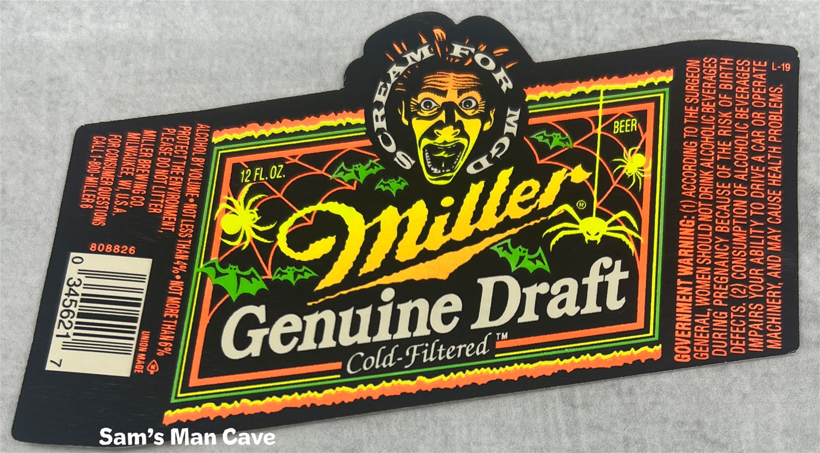 Miller Genuine Draft Scream for MGD Label