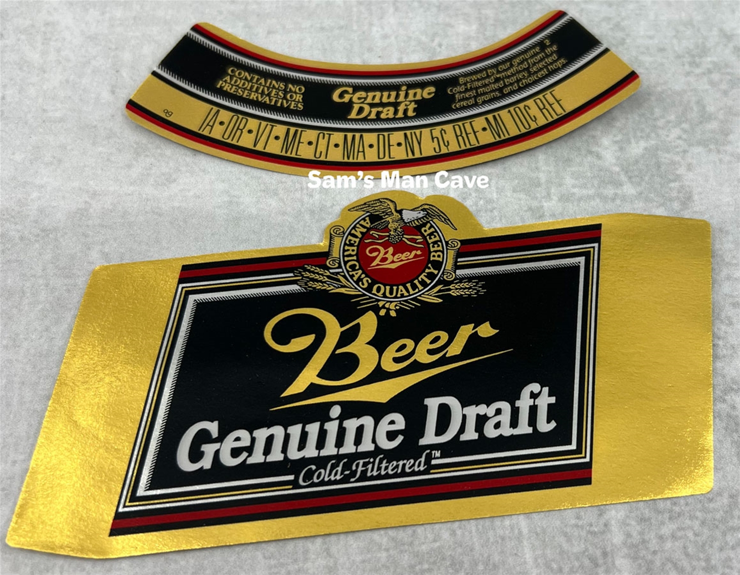 Miller Genuine Draft BEER Label with neck